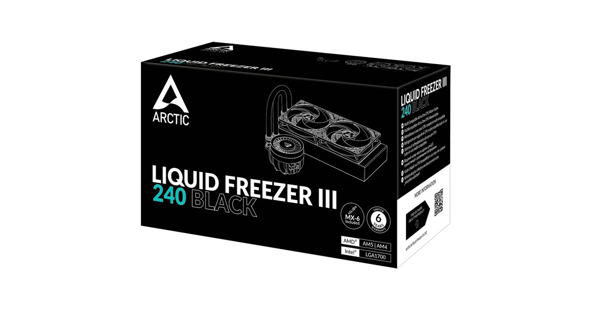 ARCTIC Liquid Freezer III 240 waterkoeling Zwart, 4-pins PWM