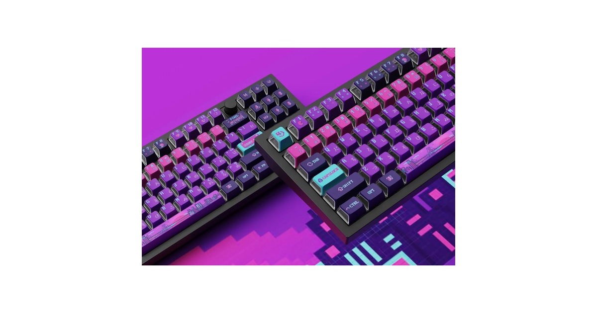 Keychron OEM Dye-Sub PBT Full Keycap-Set - Pixel Universe keycaps Lila ...