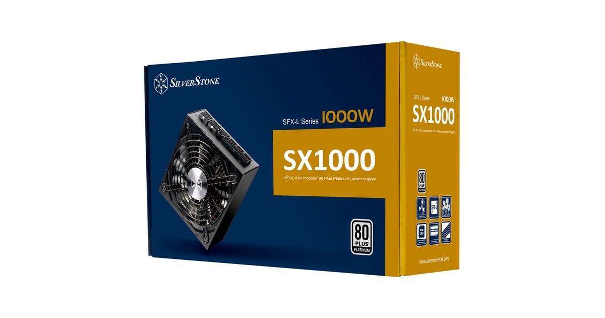 SilverStone SST-SX1000-LPT V1.1, 1000 Watt voeding Zwart, 6x PCIe ...