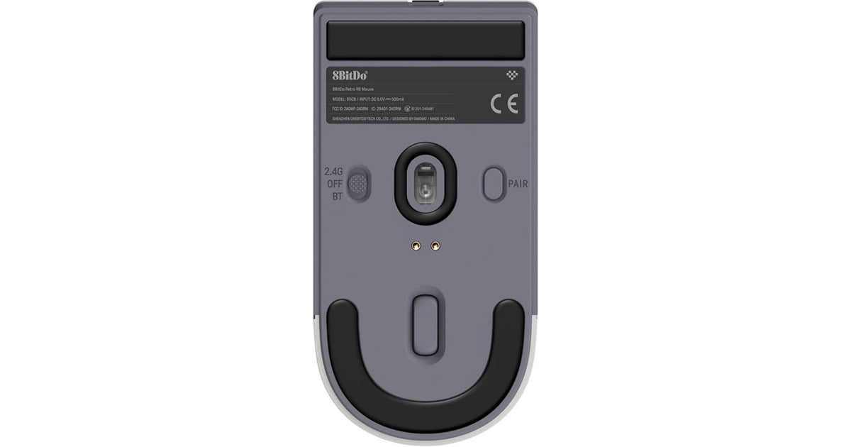 8BitDo Retro R8 Mouse - N Edition Grijs/rood, 50 - 26000 DPI, Bluetooth ...