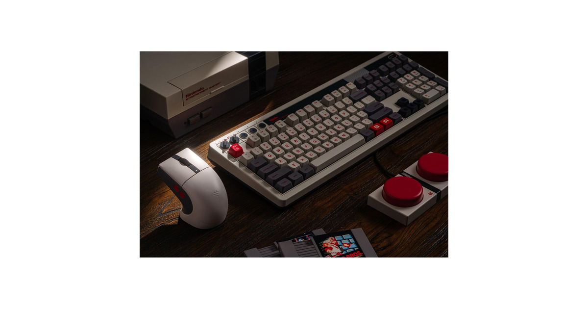 8BitDo Retro R8 Mouse - N Edition Grijs/rood, 50 - 26000 DPI, Bluetooth ...