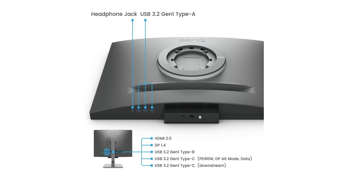 BenQ RD280U 28.2" 4K UHD monitor Zwart, 1x HDMI, 1x DisplayPort, 3x USB ...
