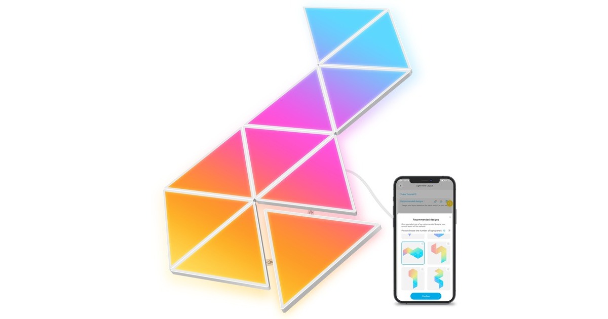 Govee H6067 Glide Triangle Light Panels - 10-pack sfeerverlichting RGBIC