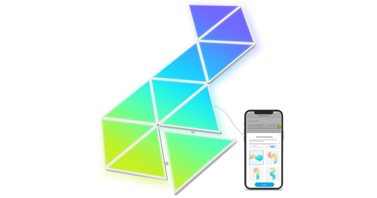 Govee H6067 Glide Triangle Light Panels - 10-pack sfeerverlichting RGBIC