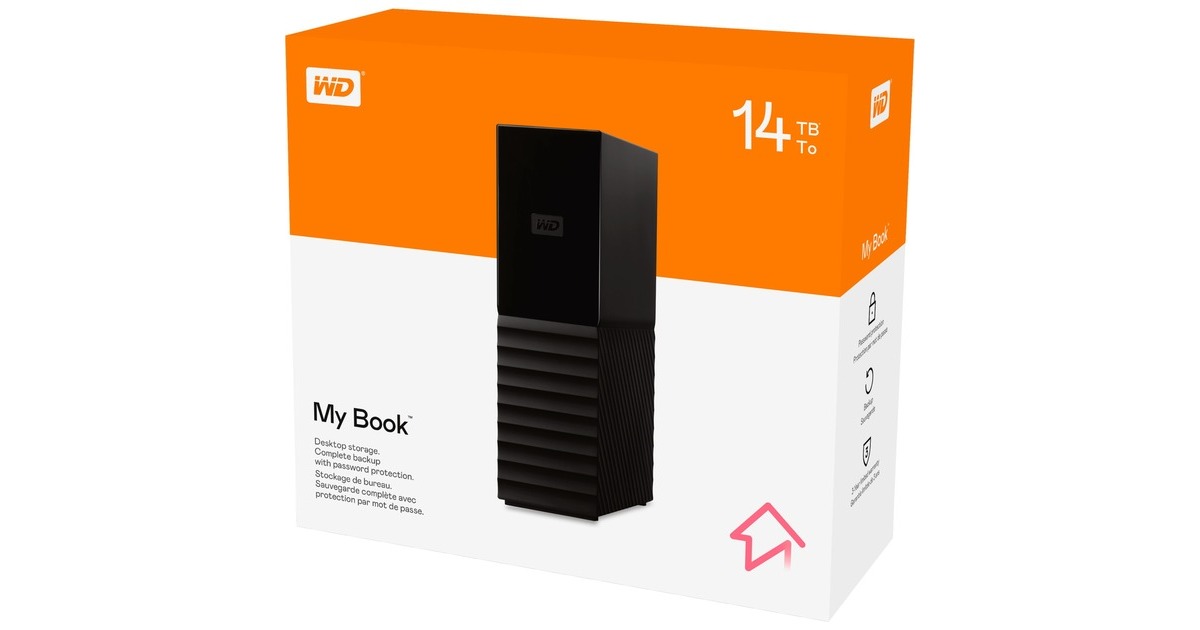 WD My Book, 14 TB externe harde schijf Zwart, WDBBGB0140HBK, USB 3.0