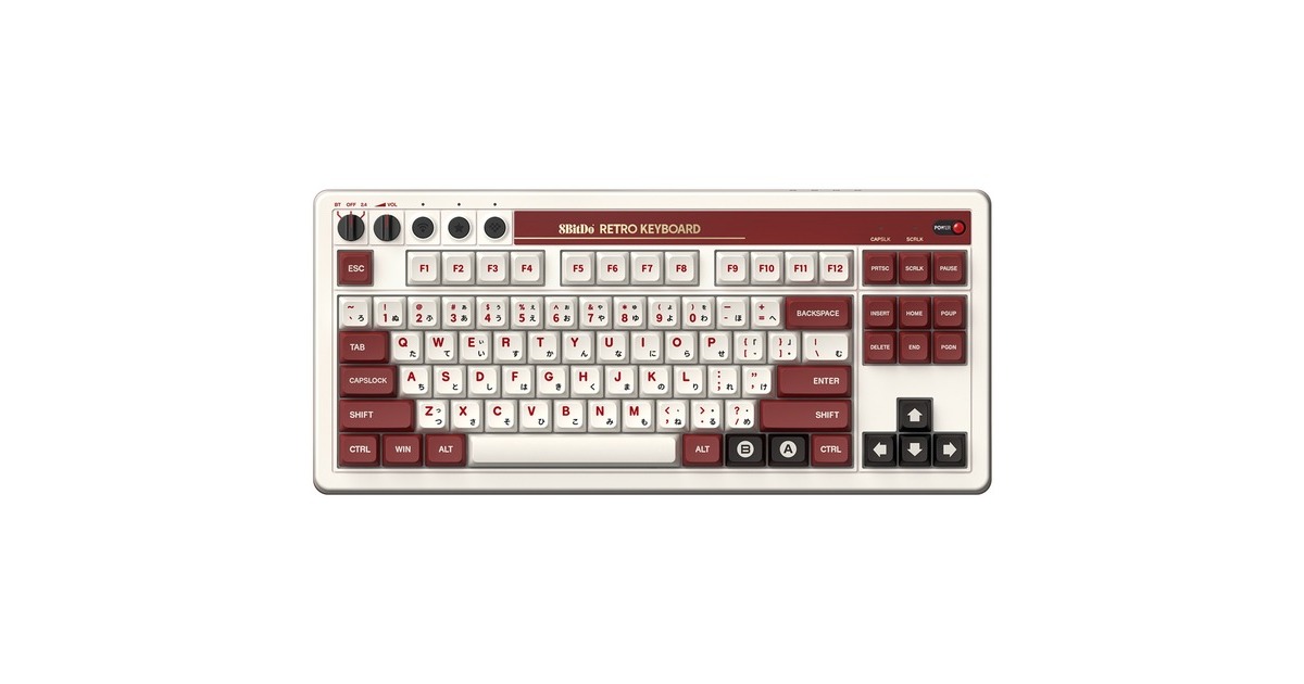 8BitDo Famicom Bundel, gaming toetsenbord Beige/rood, US lay-out, Kailh ...