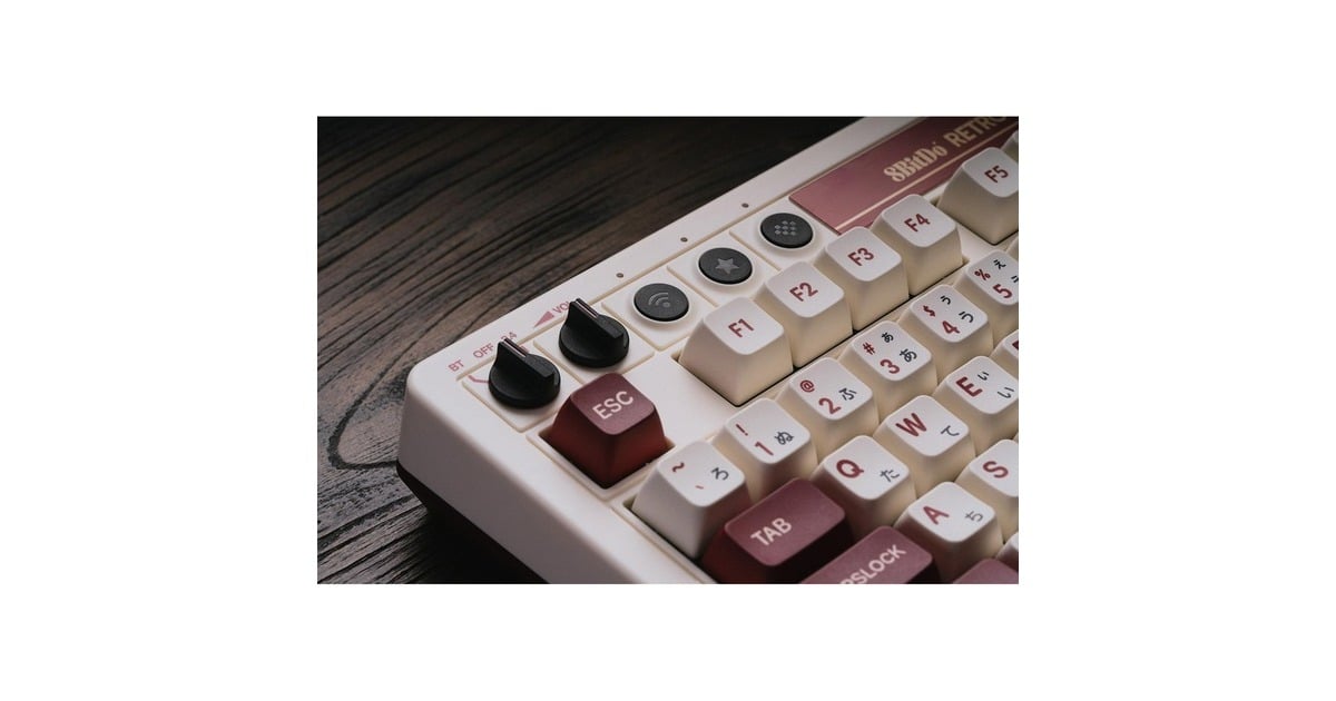 8BitDo Famicom Bundel, gaming toetsenbord Beige/rood, US lay-out, Kailh ...