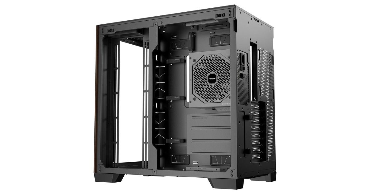 Antec C8 Wood midi tower behuizing Zwart/houtkleur | 2x USB-A | 1x USB ...