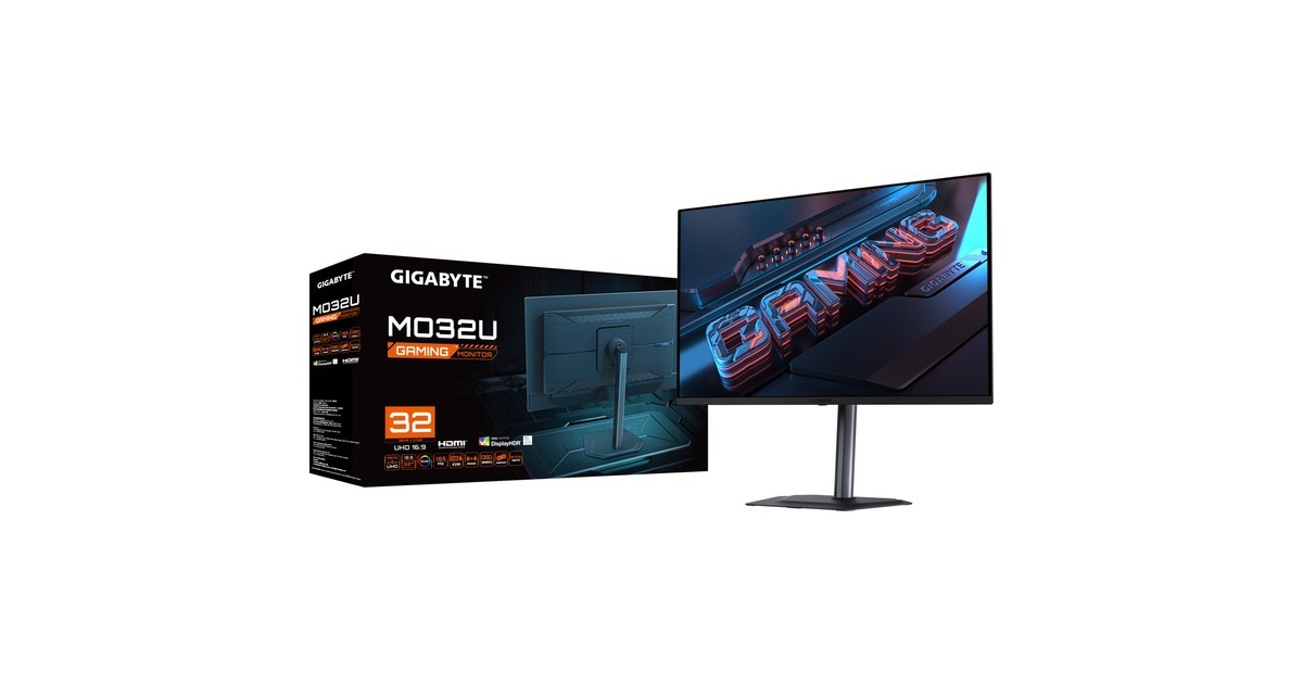 GIGABYTE QD-OLED MO32U 31.5" 4K UHD gaming monitor Zwart, 2x HDMI, DisplayPort, 2x USB-A, USB-B ...