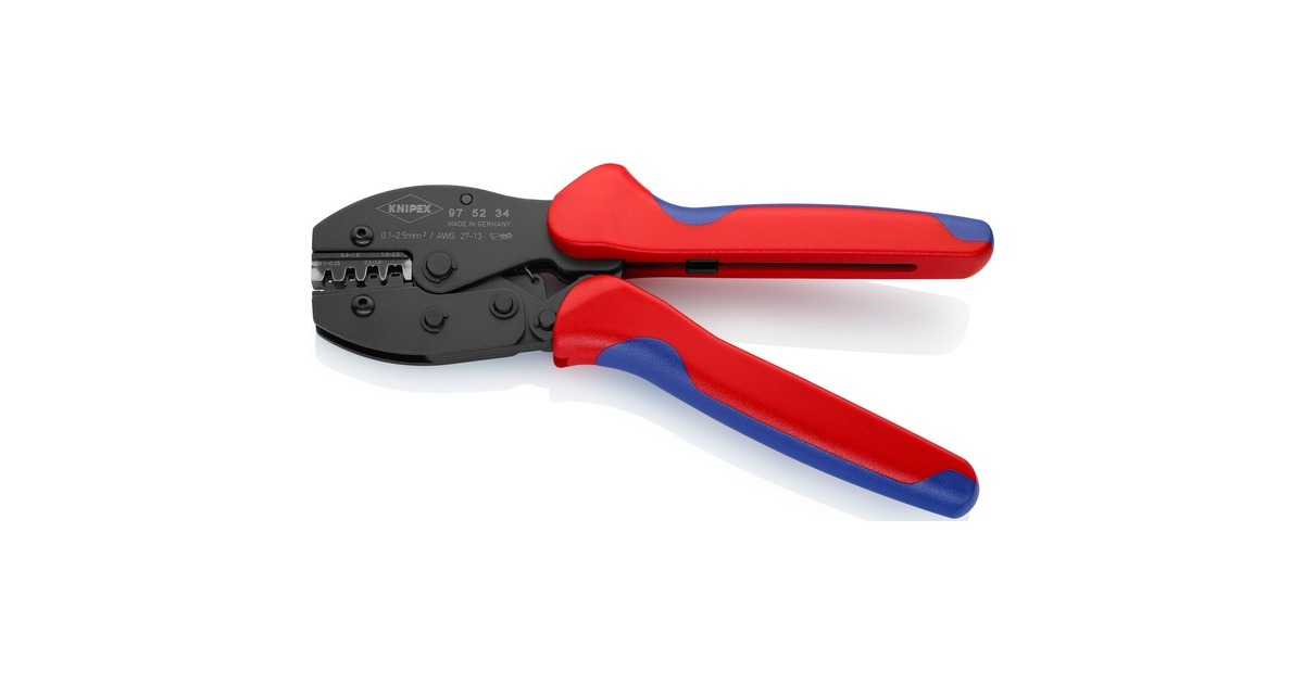 Knipex PreciForce 97 52 34 SB krimptang Rood/blauw, Isolieren, Crimpen ...