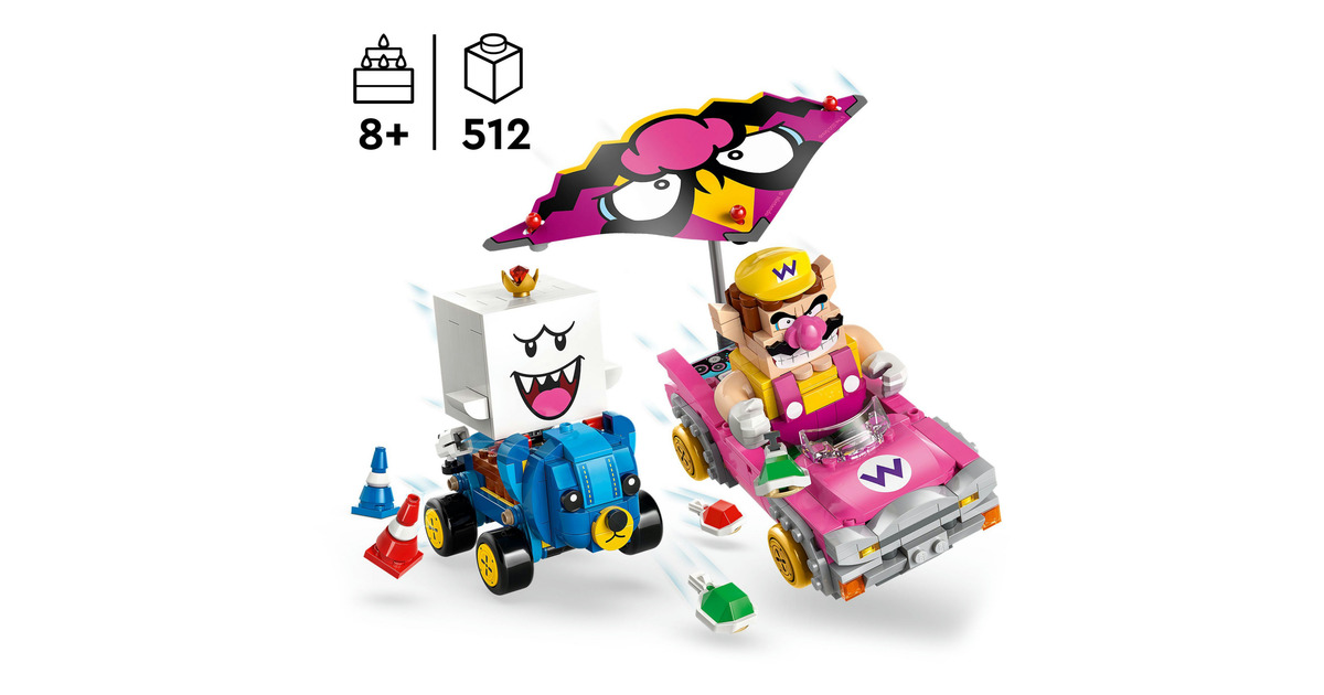 LEGO Super Mario - Mario Kart - Wario en King Boo Constructiespeelgoed ...