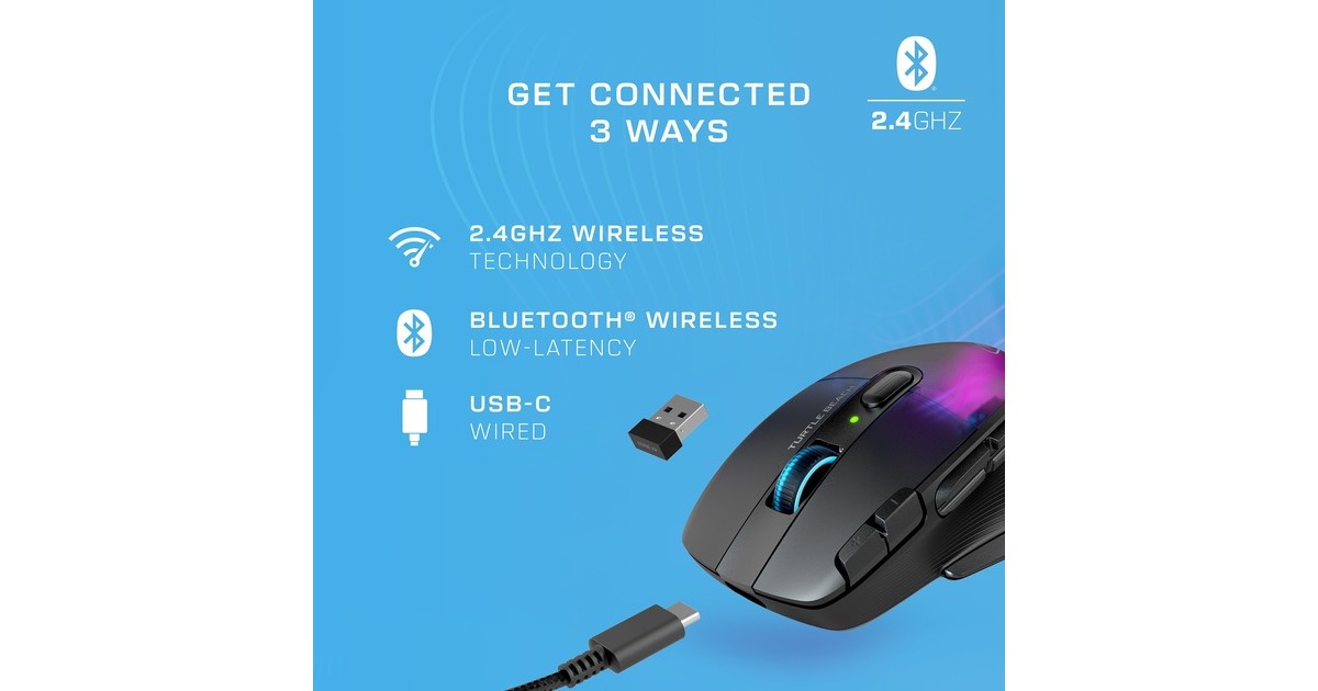 Turtle Beach Kone XP Air gaming muis Zwart, USB-C / 2,4GHz / Bluetooth ...