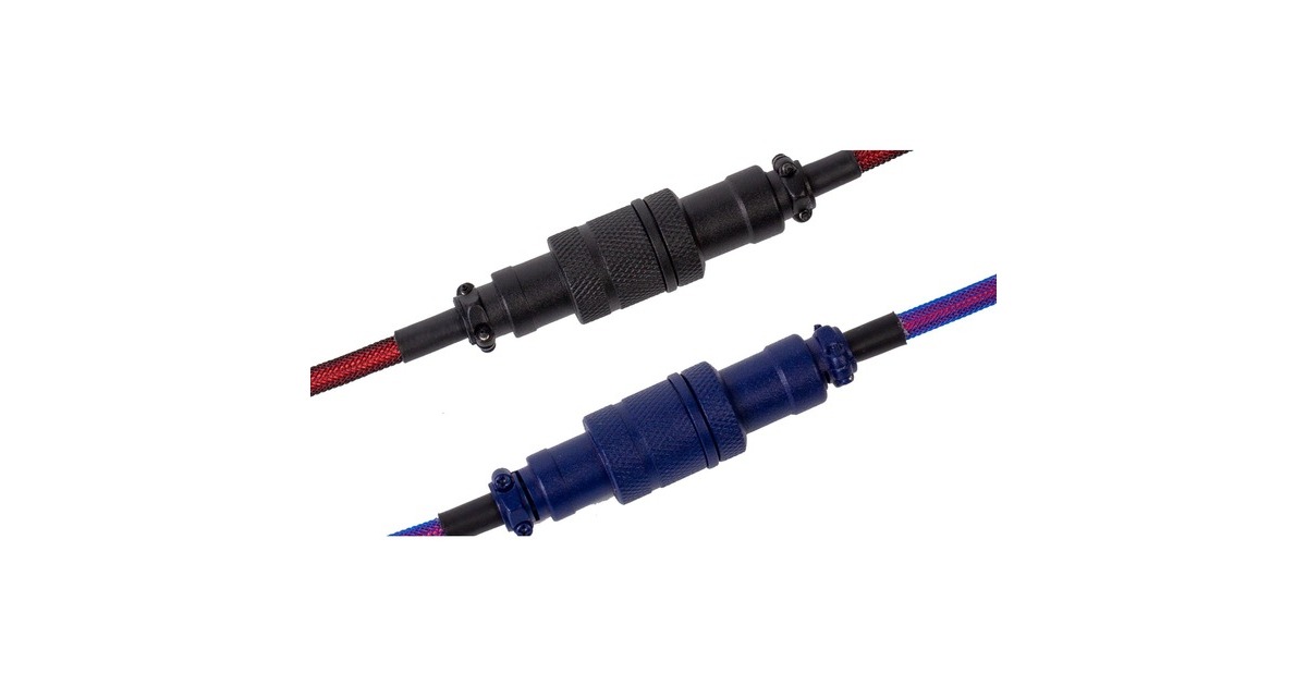 Keychron Premium Coiled Aviator Cable, Angled kabel Lila, 1,08 meter