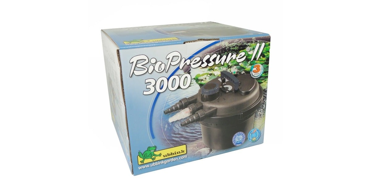 Ubbink BioPressure II-drukfilter 3000 waterfilter Zwart, Incl. UVC 5W