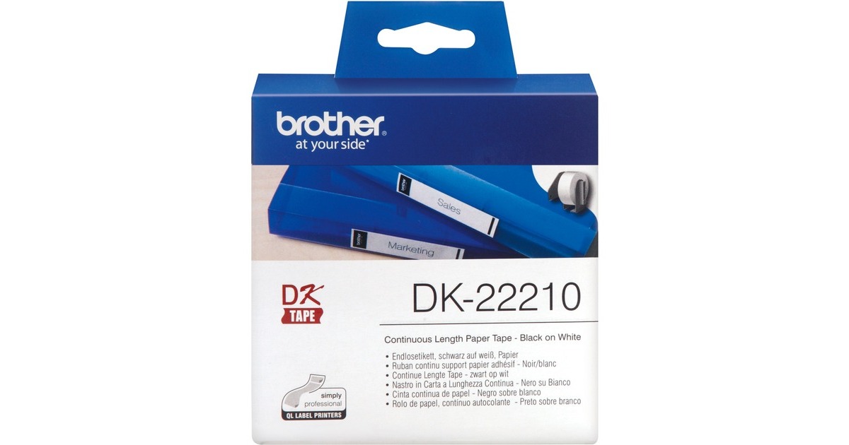 Brother DK-22210 doorlopende labelrol – papier printlint