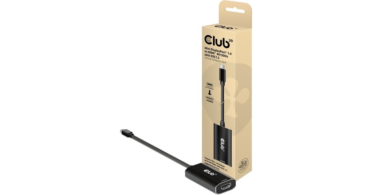 Club 3D Mini DisplayPort 1.4 > HDMI met DSC1.2 Active adapter Zwart, 0 ...