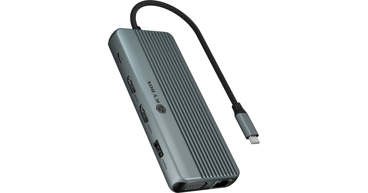ICY BOX IB-DK4062-CPD 12-in-1 dockingstation Aluminium