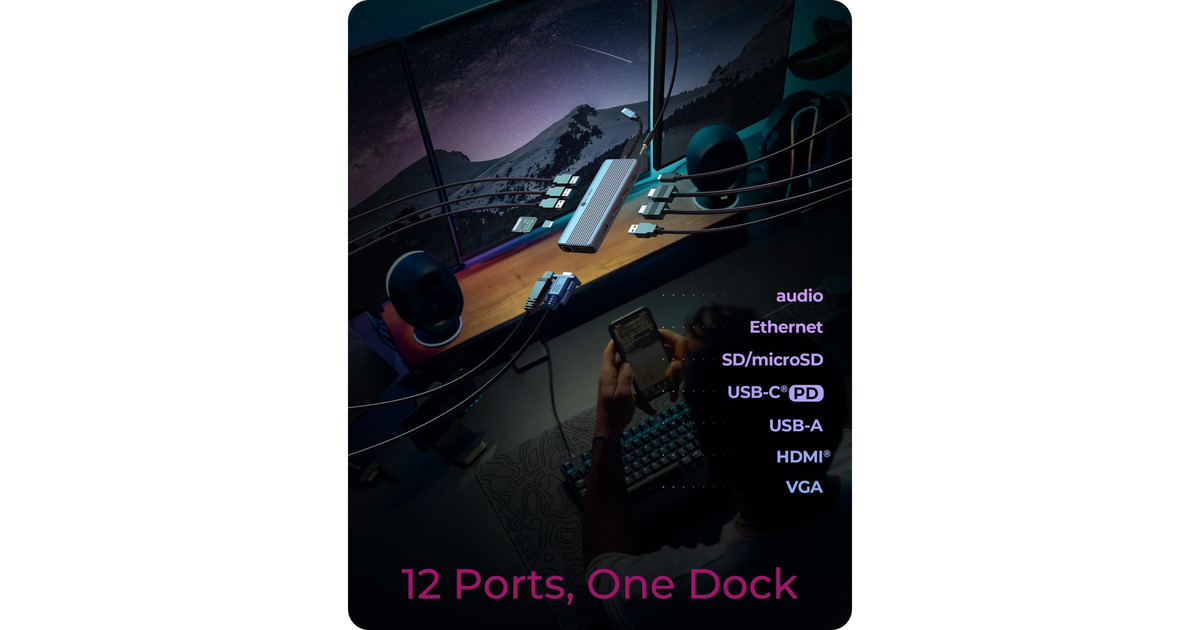 ICY BOX IB-DK4062-CPD 12-in-1 DockingStation Aluminium