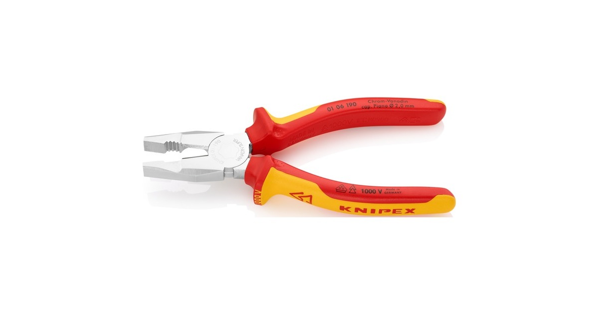 Knipex Kombitang 01 06 190 combinatietang Rood/geel