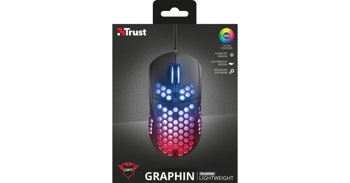 Trust GXT 960 Graphin Ultra-lightweight Gaming Mouse Zwart, 23758, 200 ...