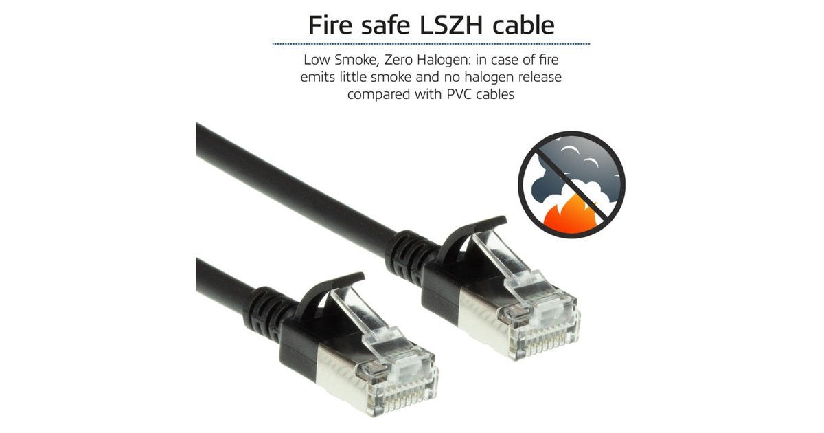 ACT Connectivity LSZH U/FTP CAT6A datacenter slimline patchkabel snagless met RJ45 connectoren ...