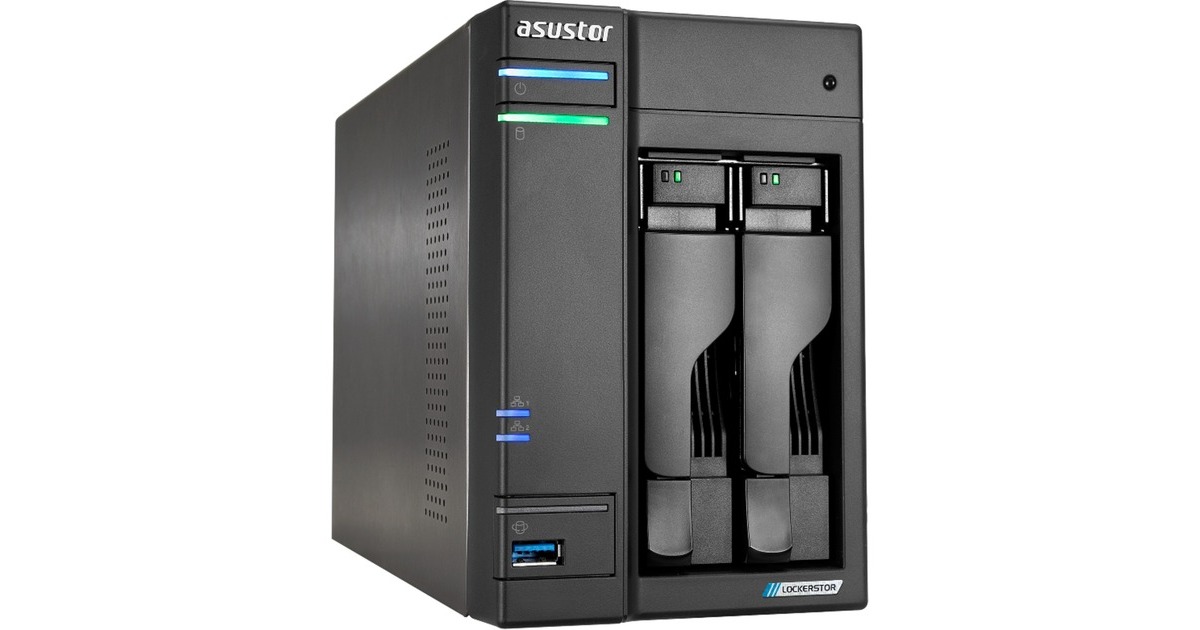 Asustor Lockerstor 2 AS6702T nas Zwart, 2x LAN, HDMI, USB