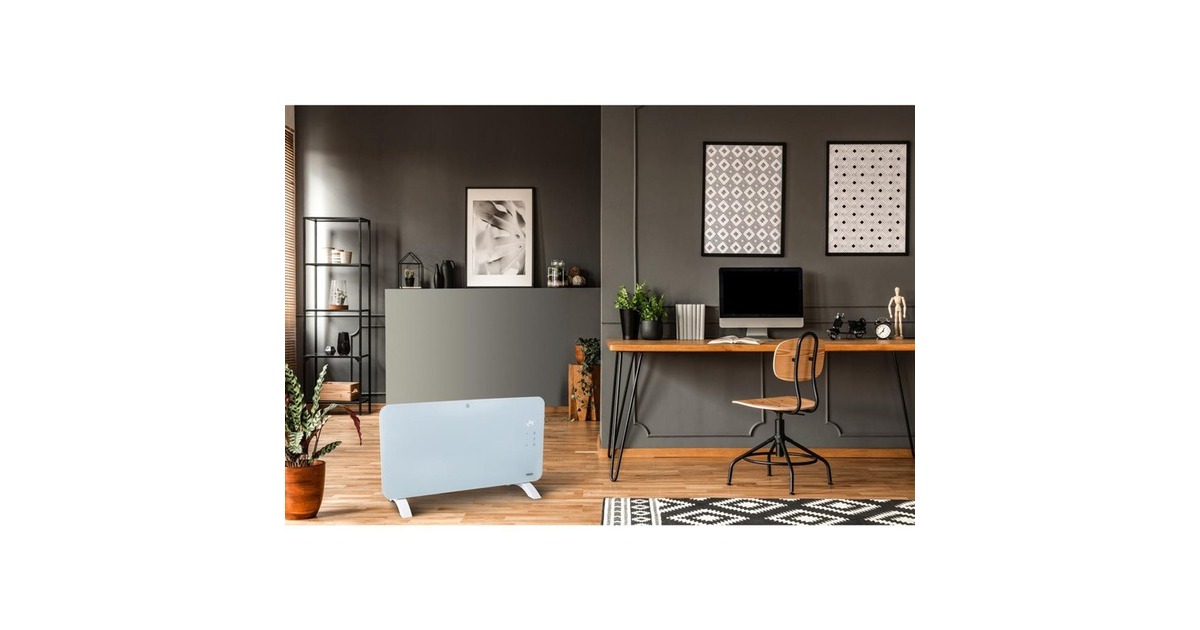 Princess Smart Glazen Paneelverwarmer 1500W convector Wit, Wi-Fi