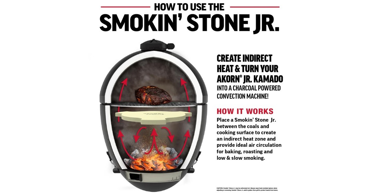 Char-Griller AKORN Jr. Smokin' Stone en Heat Deflector afdekking Beige