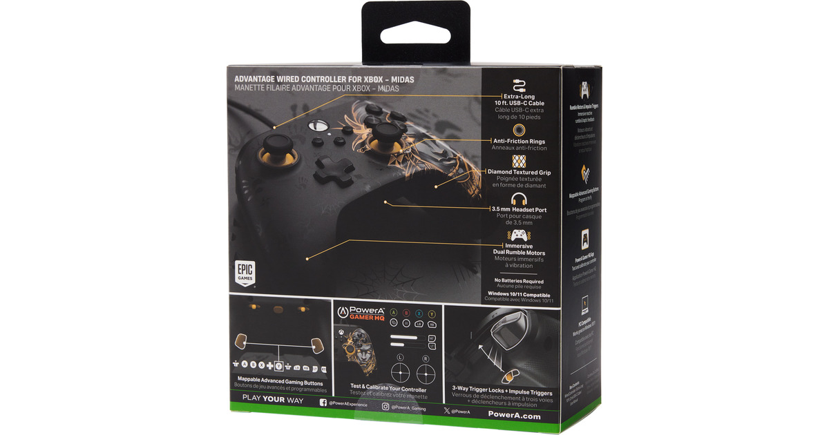 PowerA Xbox Wired Controller Midas Zwart/goud, Xbox Series X|S, Xbox ...