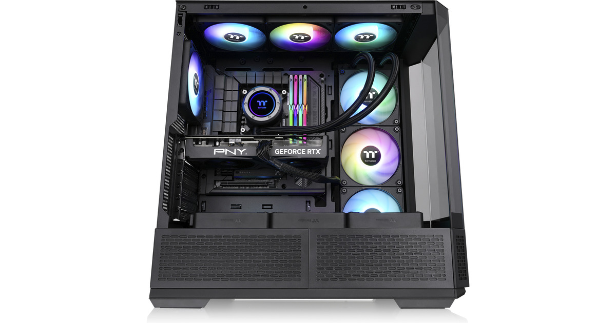 Thermaltake View 370 TG ARGB midi tower behuizing Zwart | 2x USB-A | 1x ...