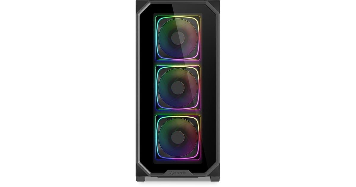 Sharkoon AK5G RGB midi tower behuizing Zwart | 2x USB-A | 1x USB-C ...