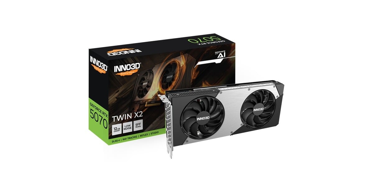 INNO3D GeForce RTX 5070 TWIN X2 grafische kaart DLSS 4, 3x DisplayPort ...