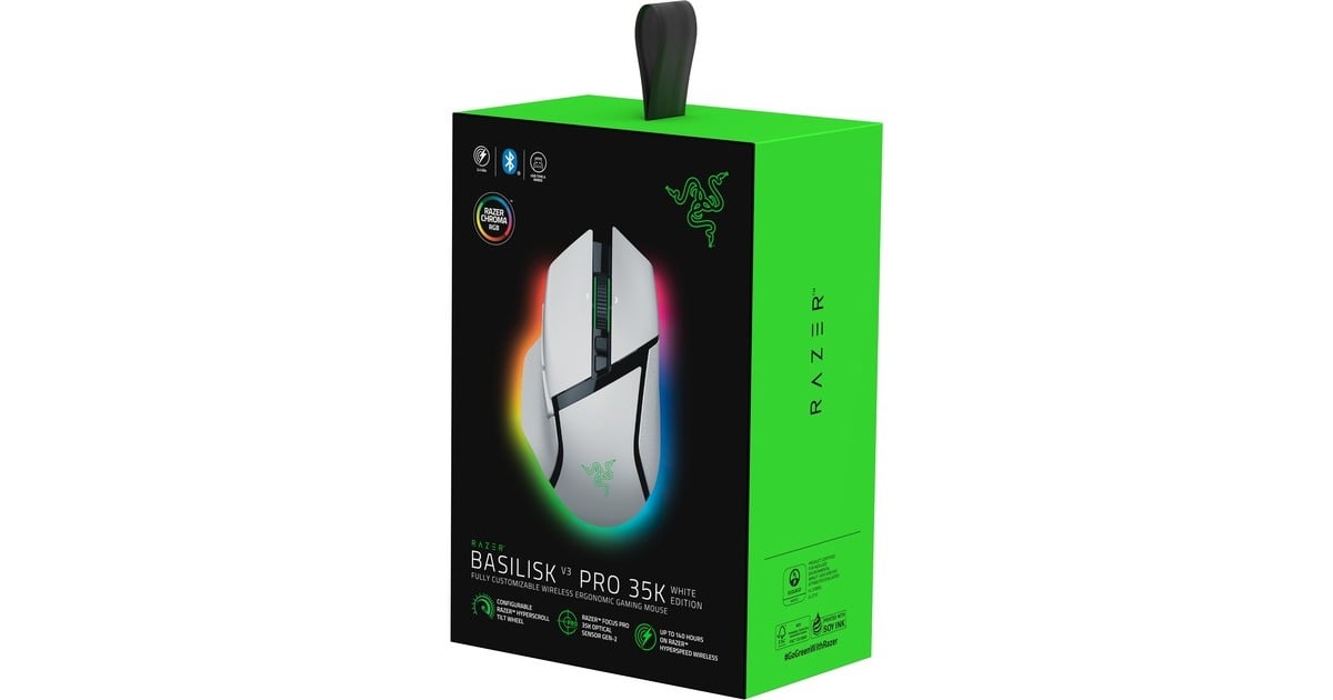 Razer Basilisk V3 Pro gaming muis Wit, USB / Bluetooth / Razer ...