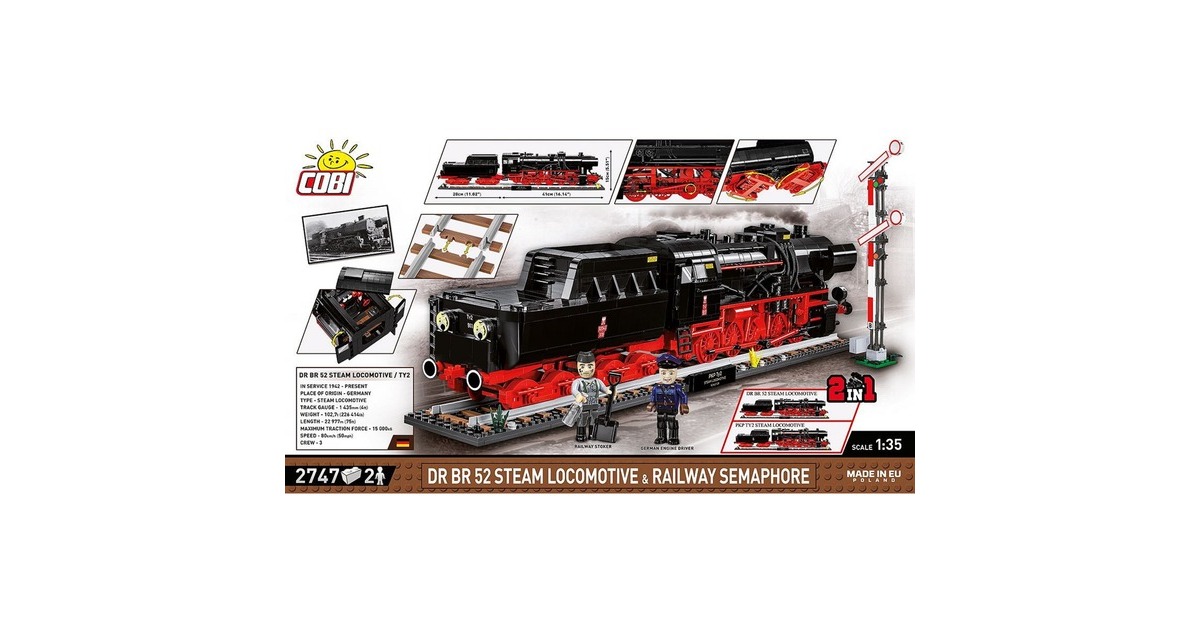 COBI DR BR 52 Steam Locomotive & Railway Semaphore Constructiespeelgoed ...