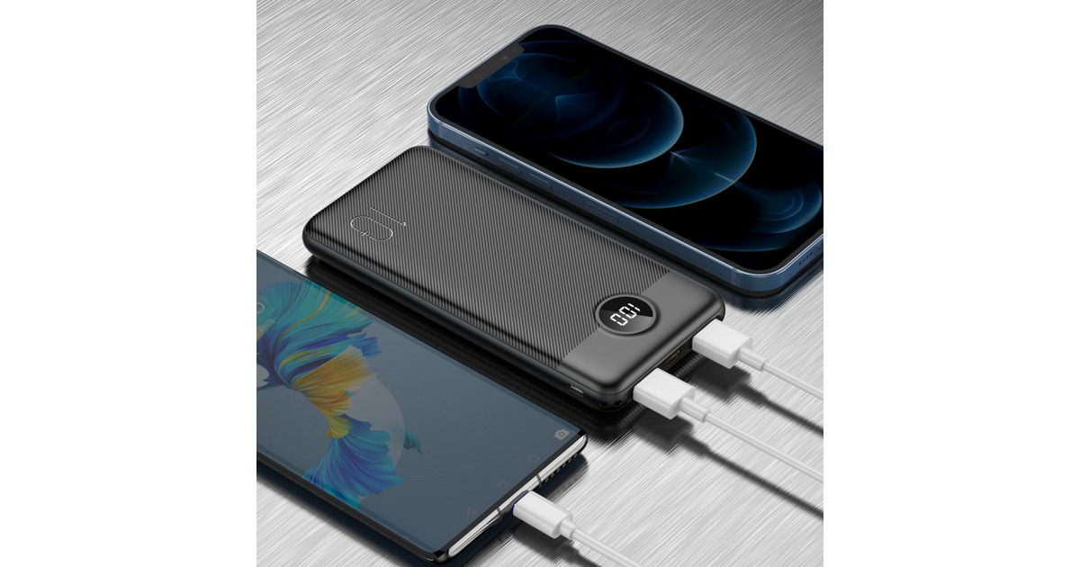 VEGER L10S 10000 mAh powerbank met digitaal display Zwart, PD 20W, QC 3 ...