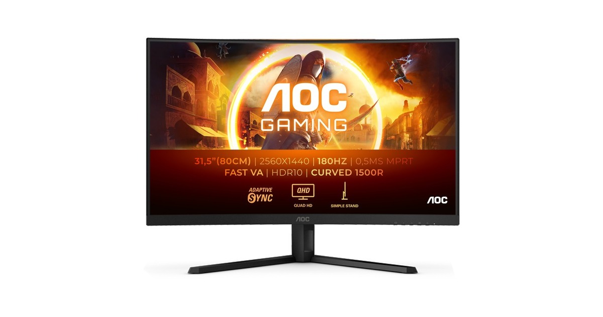 AOC CQ32G4VE 31.5" curved gaming monitor Zwart, 2x HDMI, DisplayPort ...