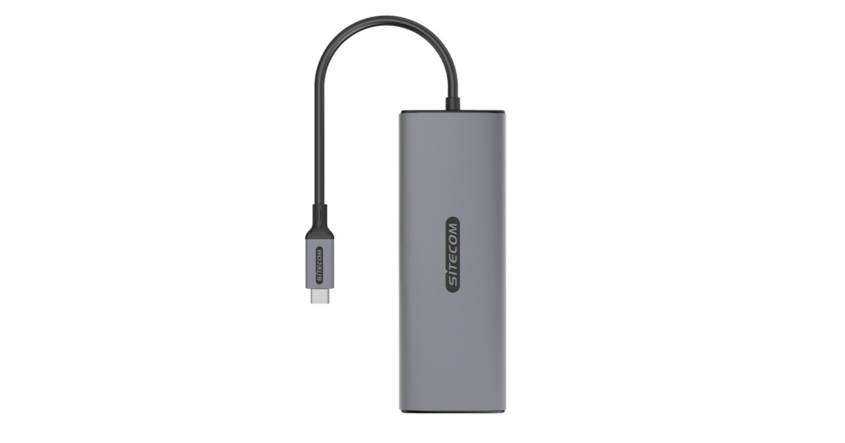 Sitecom 6 in 1 USB-C Multiport Adapter LAN dockingstation Grijs