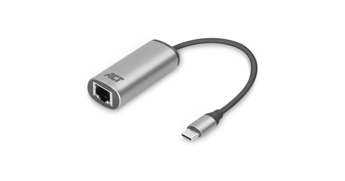 ACT Connectivity USB-C naar 2,5 Gigabit ethernet adapter Aluminium