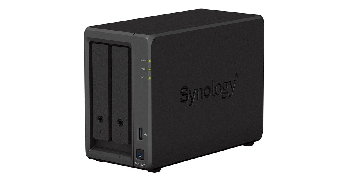 Synology DVA1622 netwerk video recorder Zwart, 2x 3.5" HDD slots