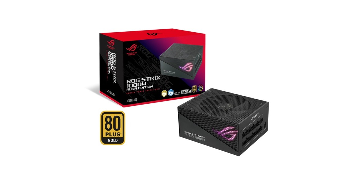 ASUS ROG STRIX 1000W Gold Aura Edition voeding Zwart, 4x PCIe ...