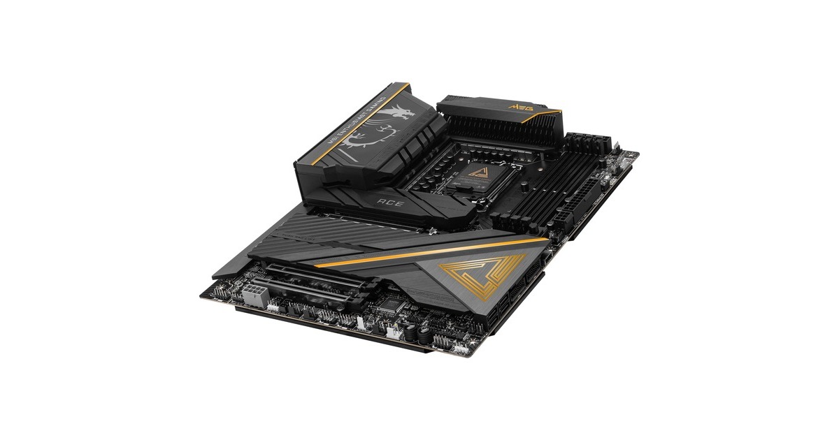 MSI MEG Z890 ACE socket 1851 moederbord Zwart/goudgeel, RAID, 10Gb-LAN ...