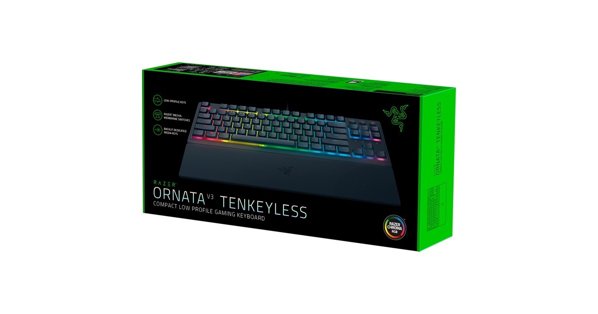 Razer Ornata V3 TKL, gaming toetsenbord Zwart, US lay-out, Razer Hybrid ...
