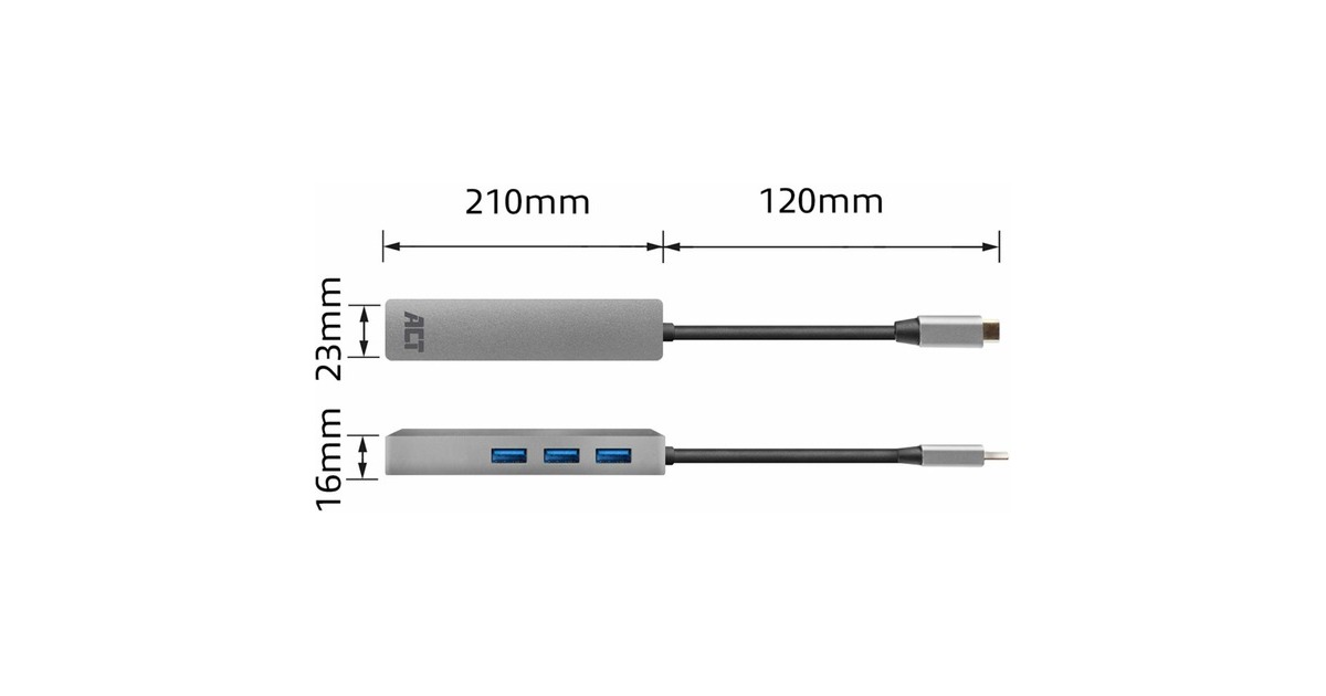ACT Connectivity 3-Poorts USB-C 3.2 (USB 3.0) Hub met Gigabit ethernet ... ACT Connectivity 3-Poorts USB-C 3.2 (USB 3.0) Hub met Gigabit ethernet ...