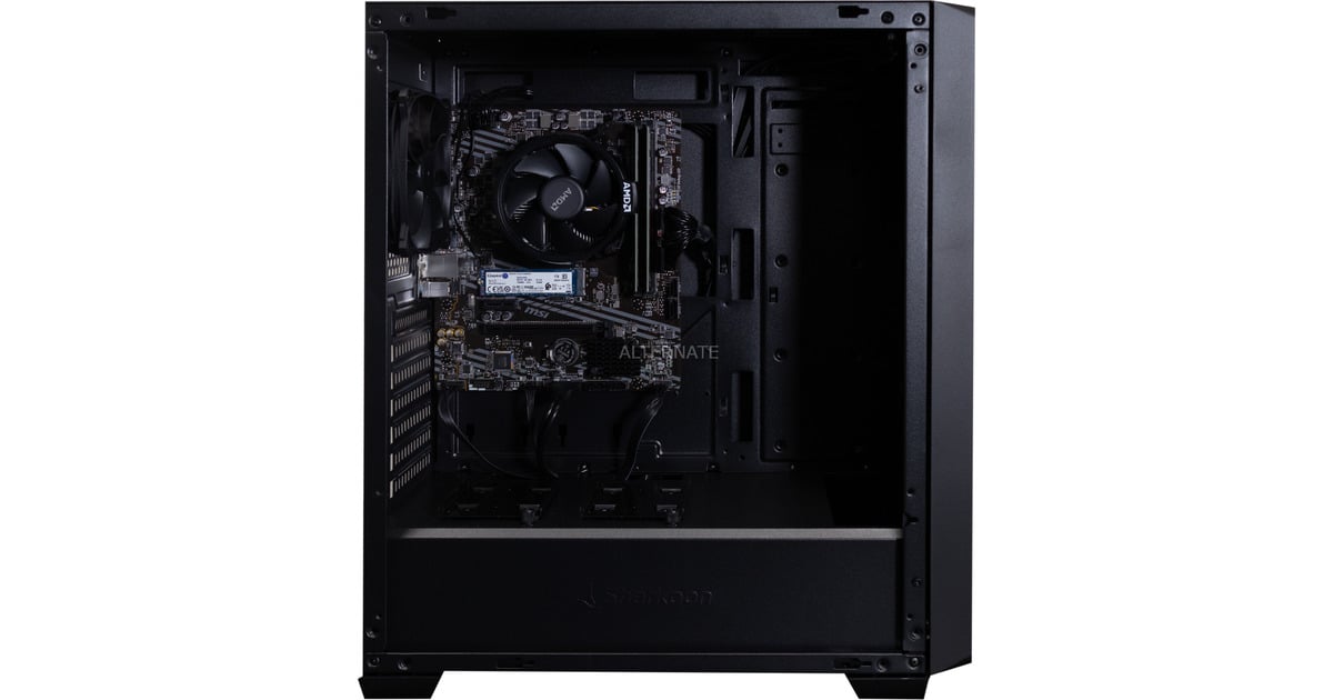 ALTERNATE Multimedia Ryzen 5 pc-systeem Zwart | Ryzen 5 5600GT | Radeon ...