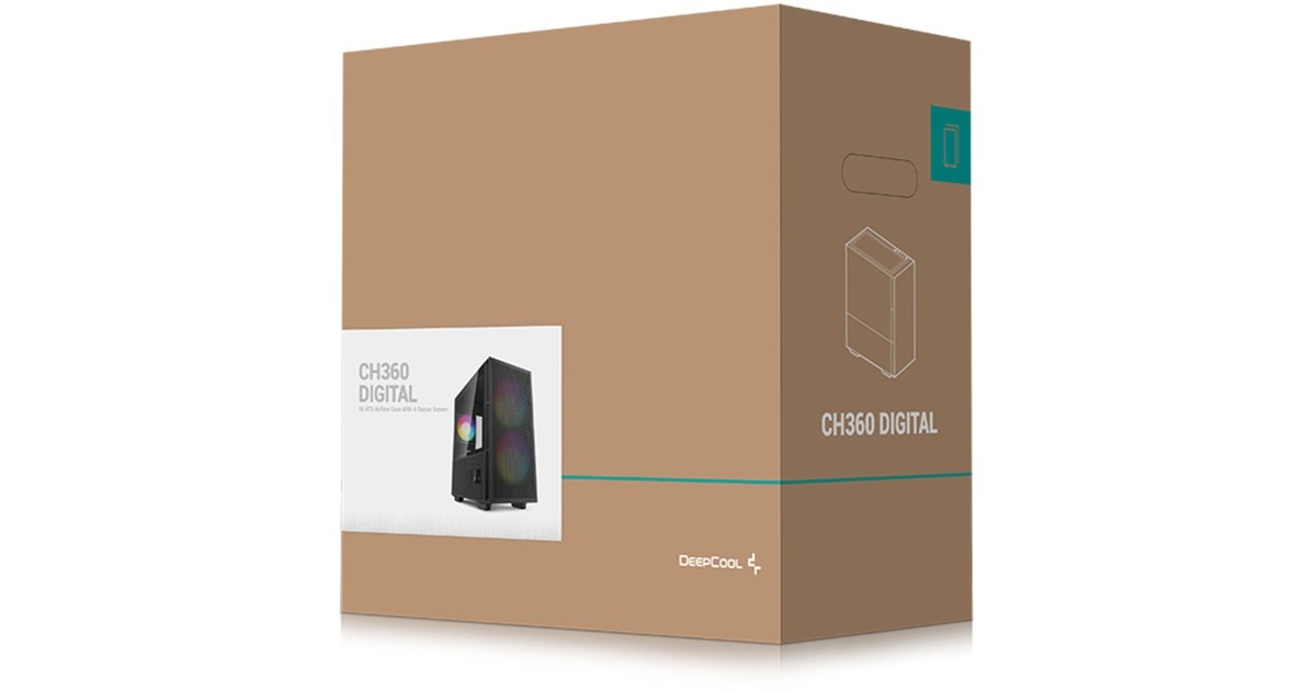 Deepcool CH360 DIGITAL mini tower behuizing Zwart | 1x USB-A | 1x USB-C ...