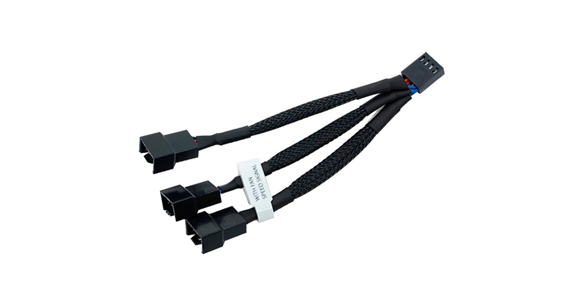 EKWB EK-Cable Y-Splitter 3-Fan PWM splitterkabel Zwart