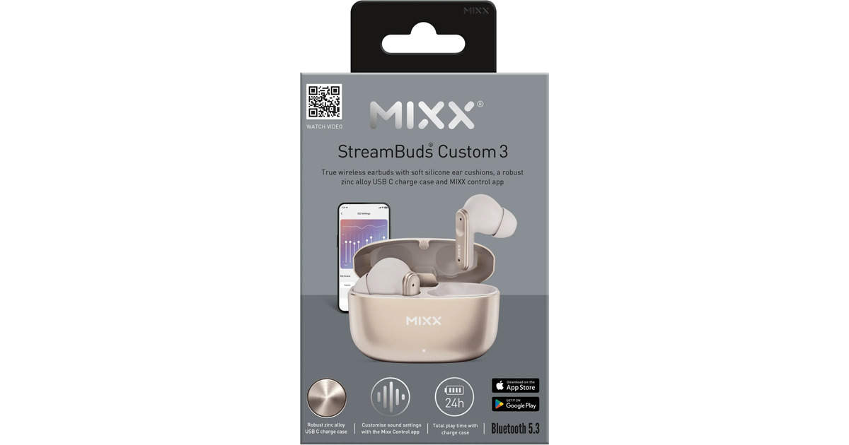 MIXX StreamBuds Custom 3 True Wireless Earbuds headset Champagne