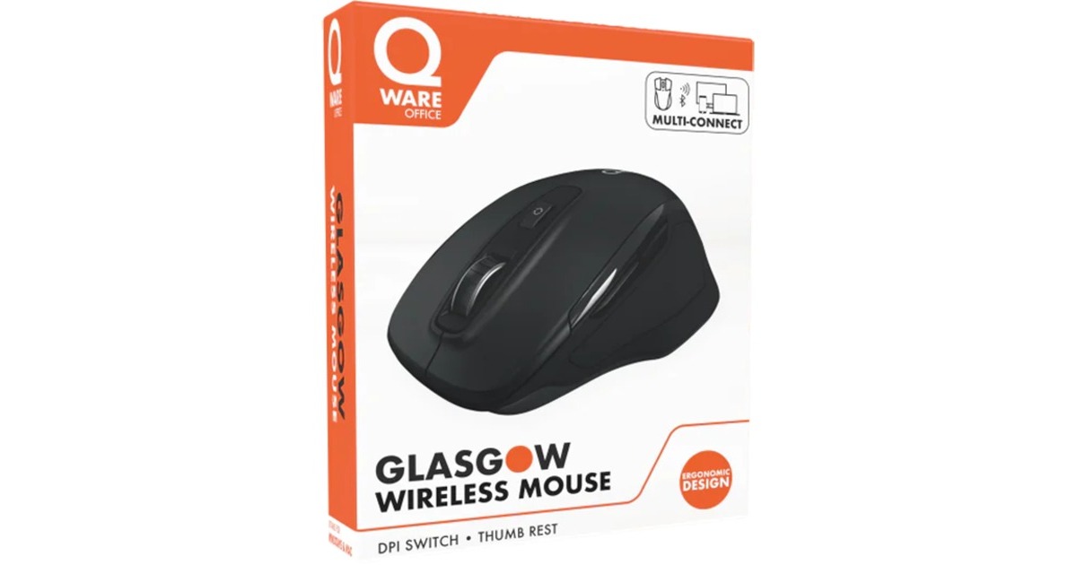 Qware Glasgow Draadloze Muis Zwart, 800 - 1600 DPI, 2,4 GHz USB ...