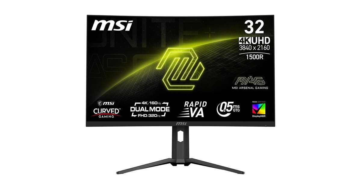 MSI MAG 321CUPDF 31.5" 4K UHD Curved gaming monitor Zwart, 2x HDMI ...