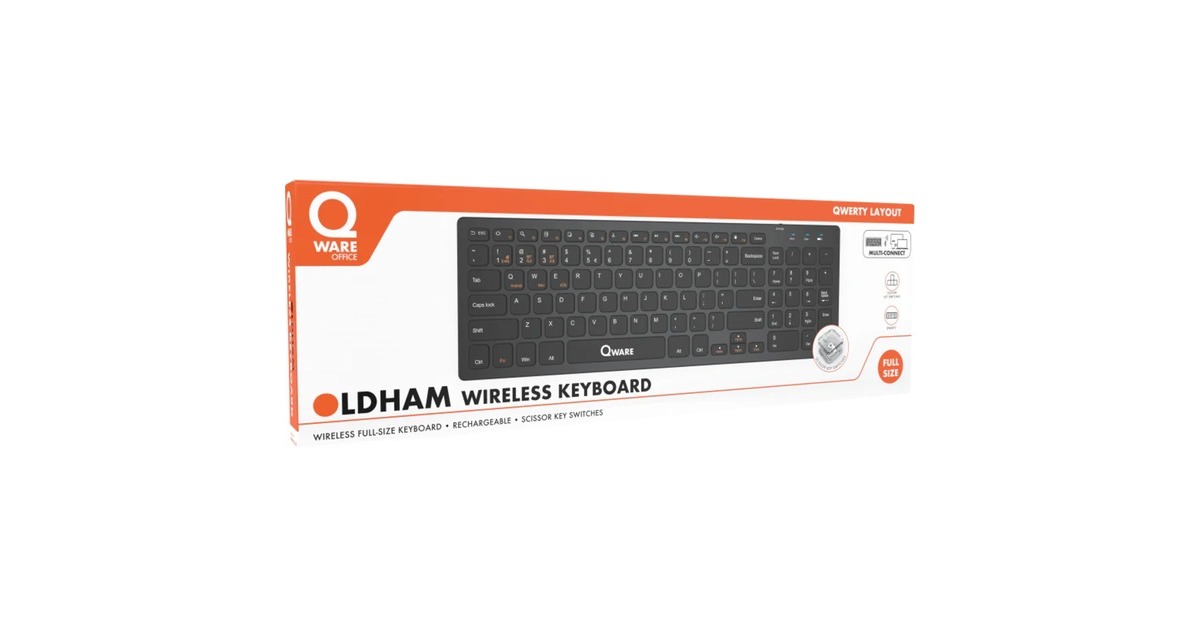 Qware Oldham draadloos toetsenbord Zwart, EU lay-out (QWERTY), Scissor ...